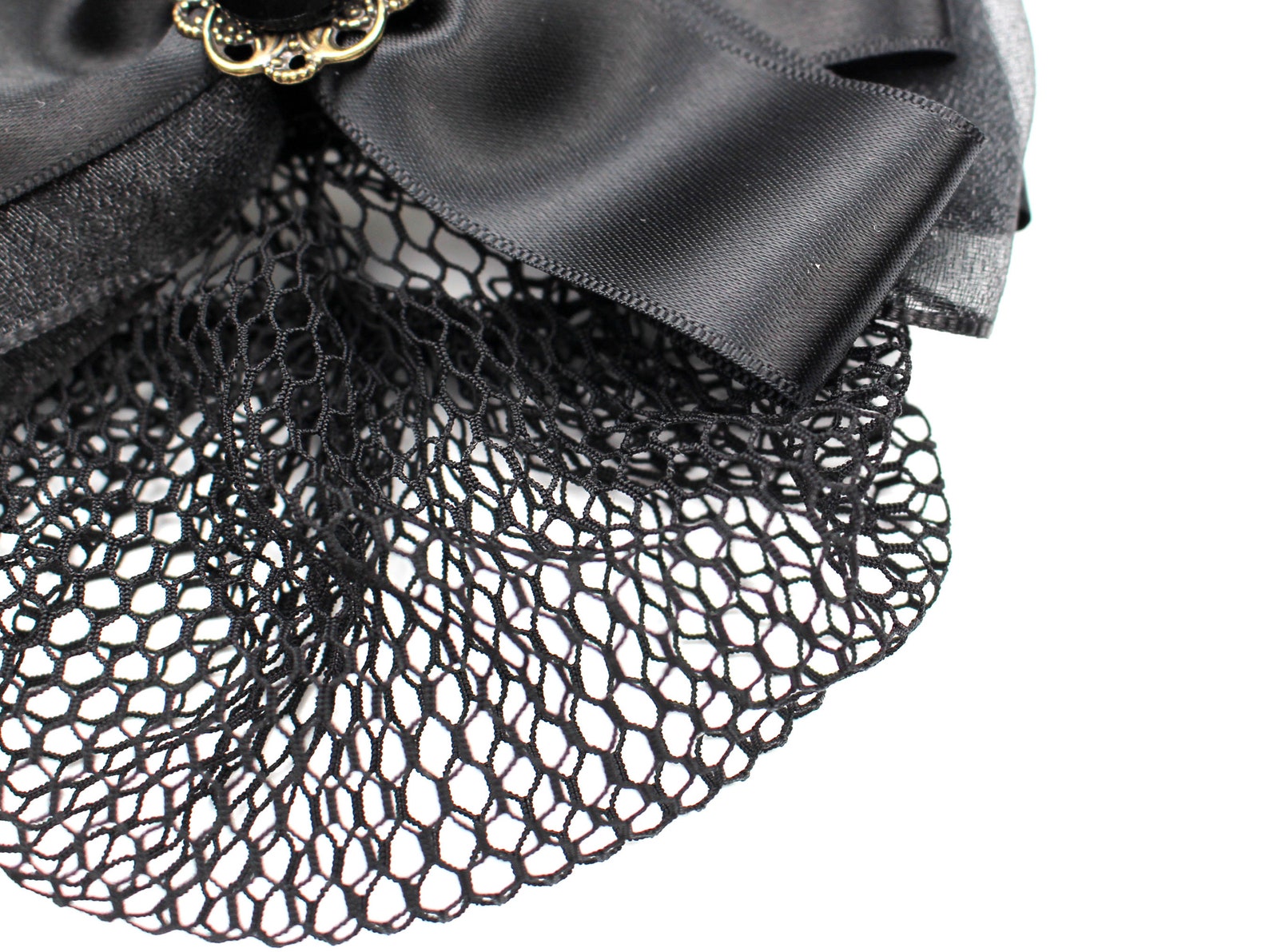 Large Black Ribbon Bow Acrylic Crystal Decor Hair Brooch | Etsy