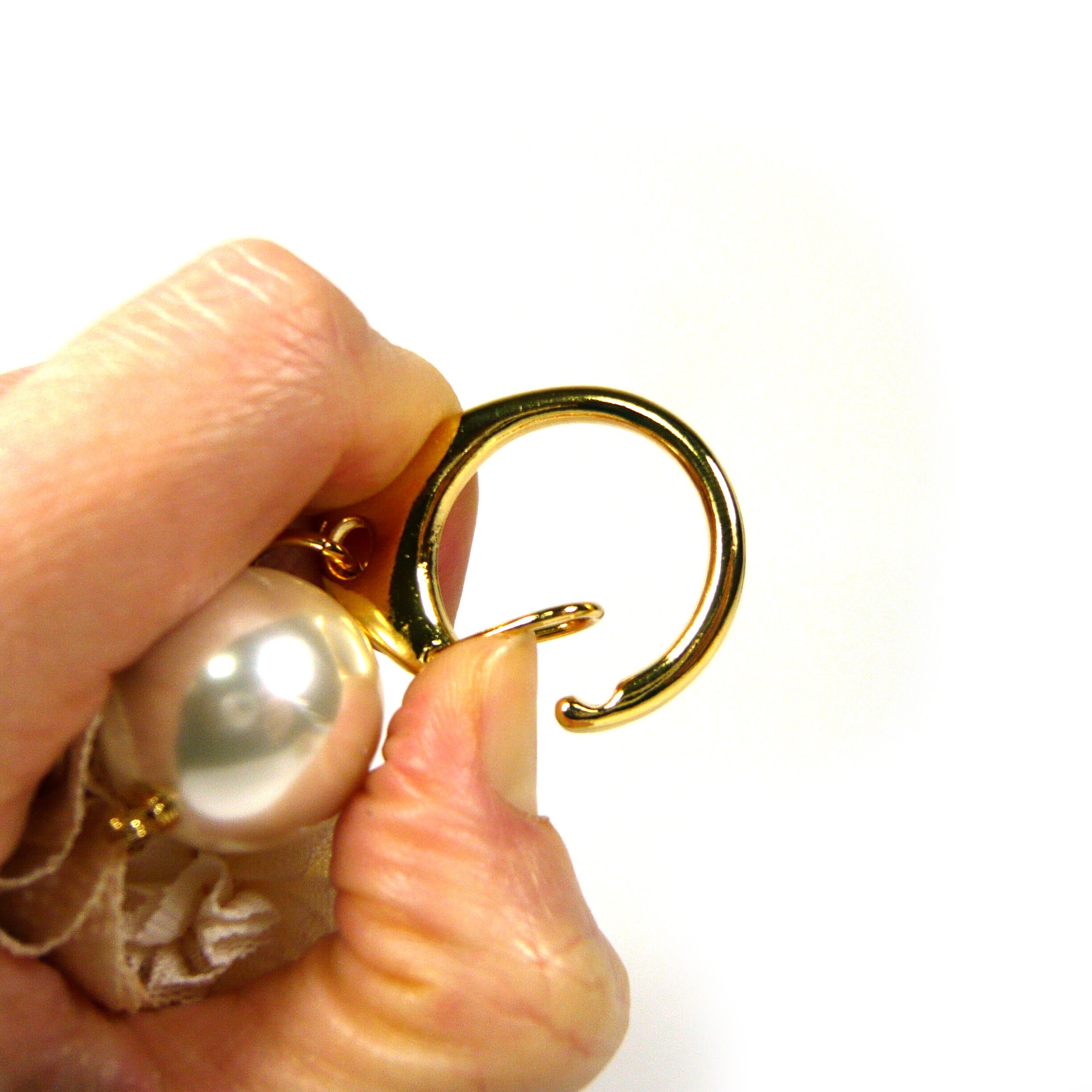 Dangle Rich Fabric Flower Floral Pearl Key Ring Chain Holder | Etsy