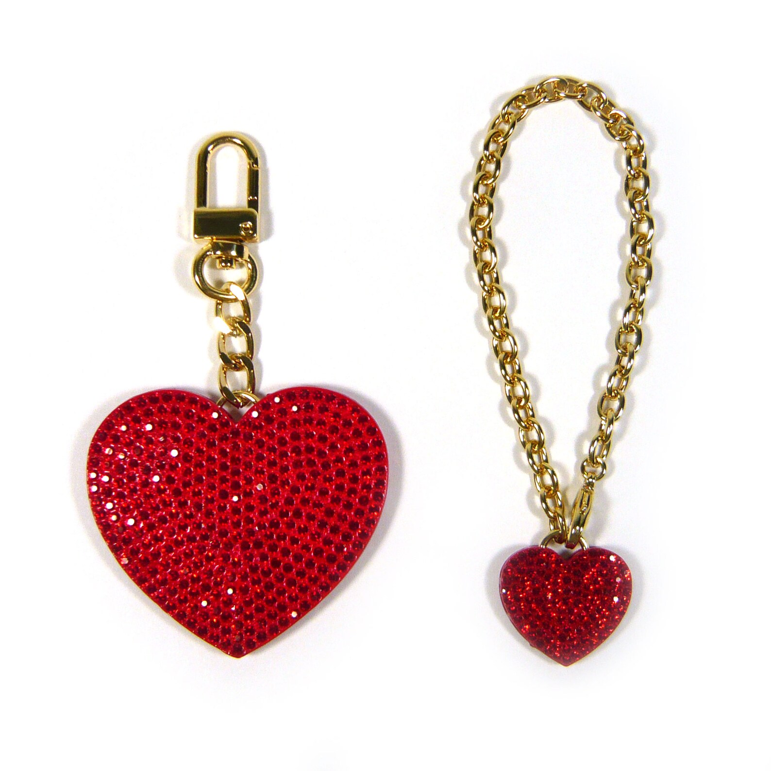 Red Crystal Rhinestone Heart Gold Metal Key Chain Holder Purse - Etsy
