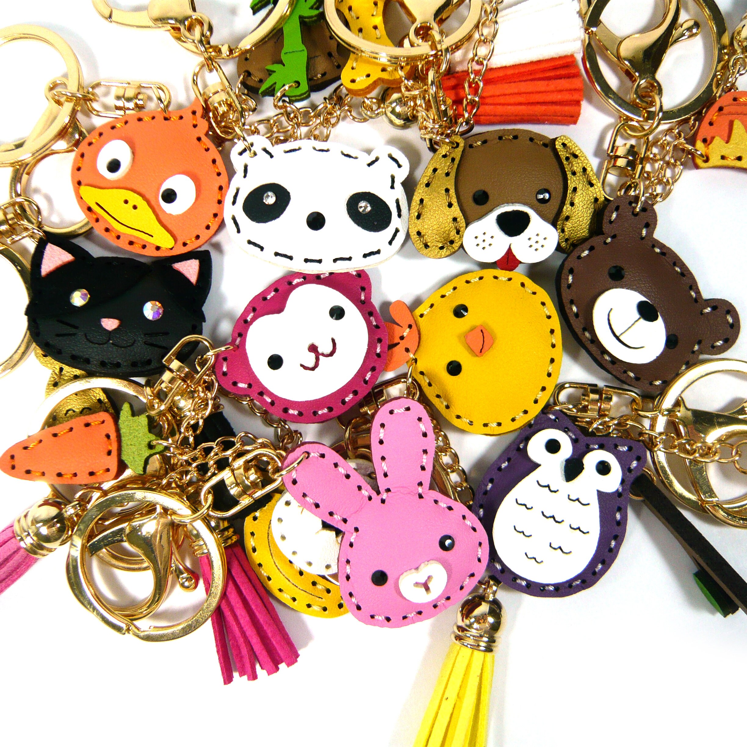 Small Faux Leather Rabbit Cat Dog Owl Chick Duck Monkey Panda Bear ...