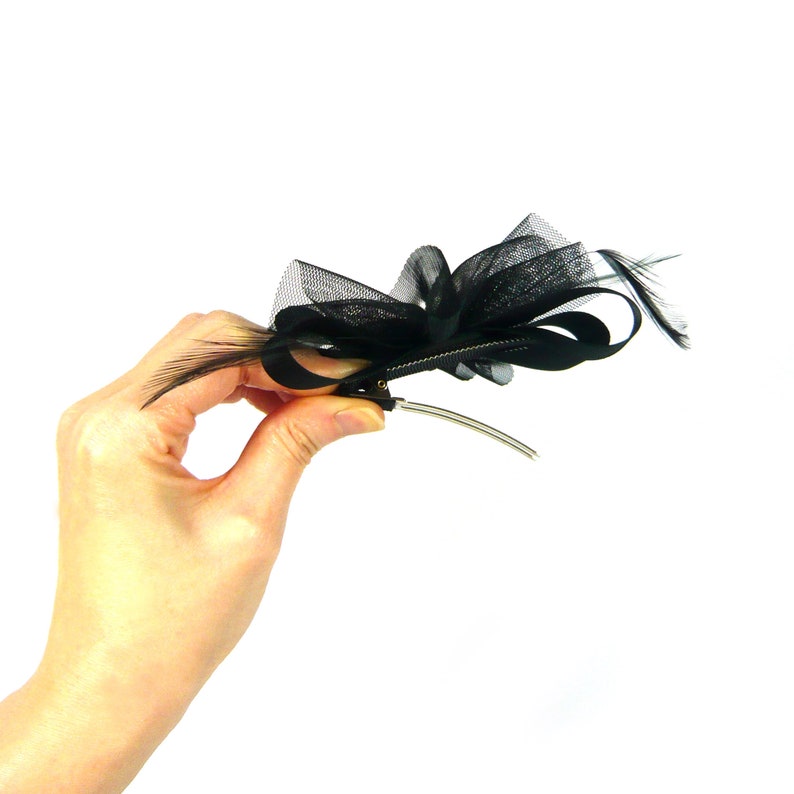Black Thin Round Net Mesh Fabric Flower Ribbon Bow Faux Pearl - Etsy