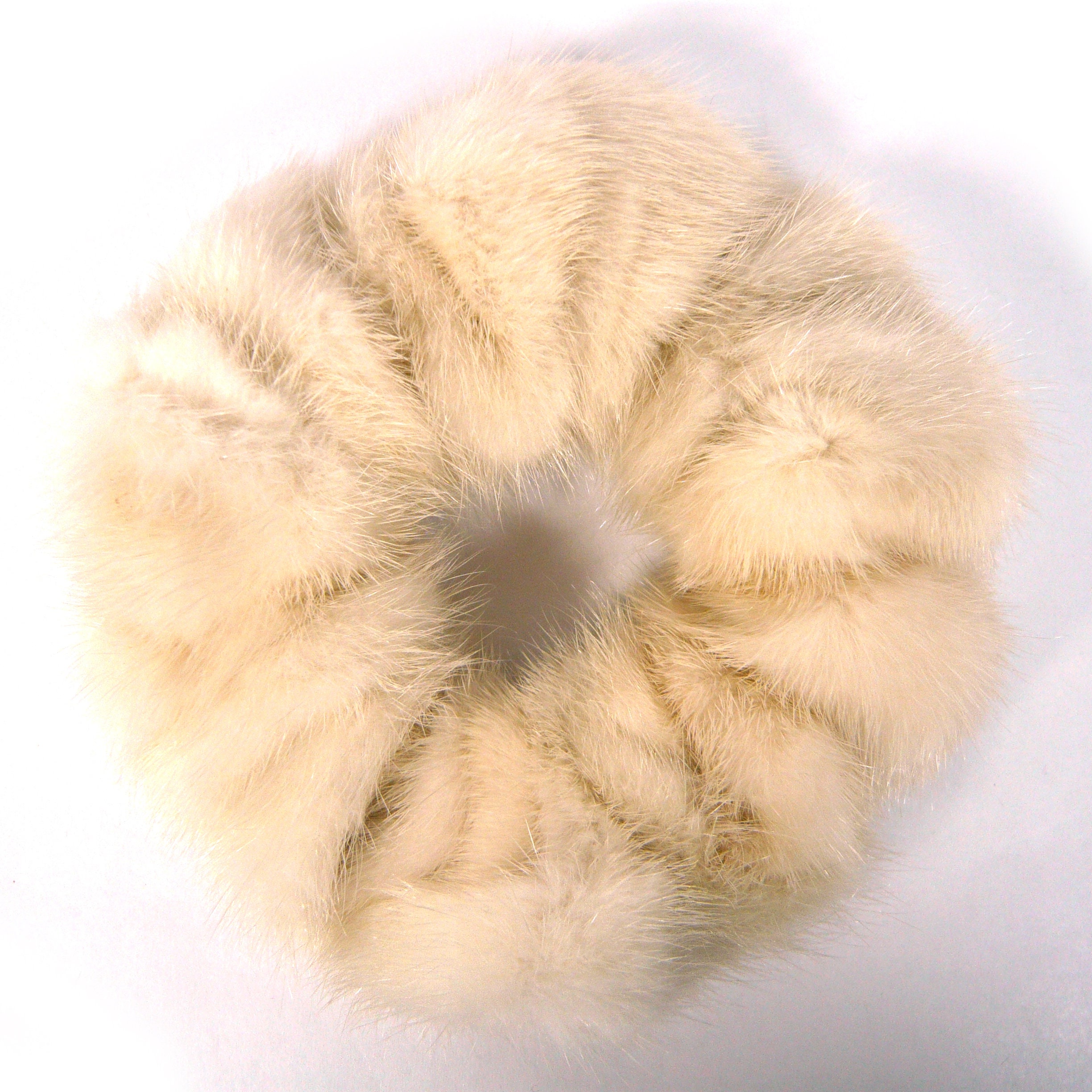 Elegant Large Natural Ivory Colored Real Mink Fur Hair | Etsy