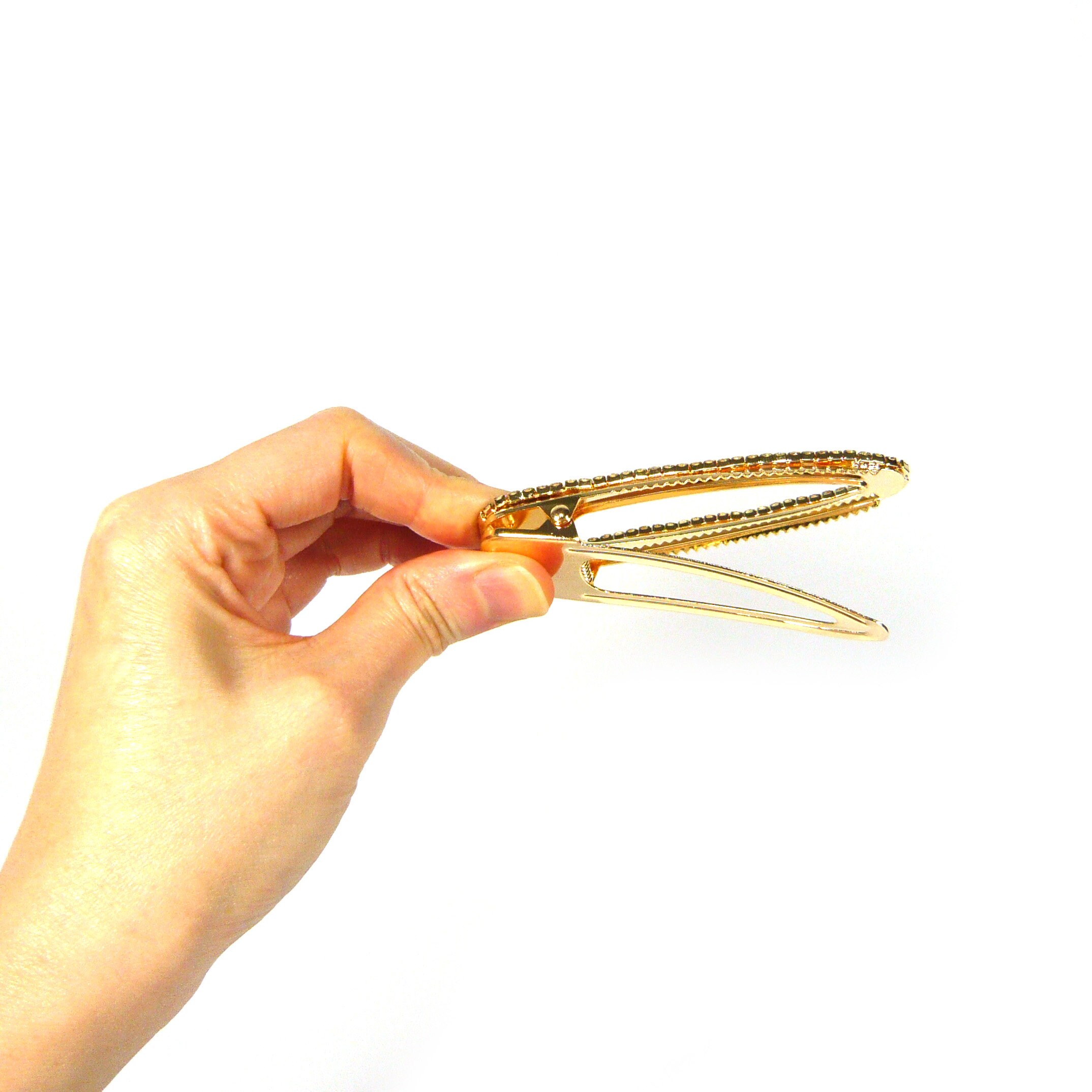 Large Gold Metal Hair Clip Clamp Pin Ivory Faux Pearl or | Etsy