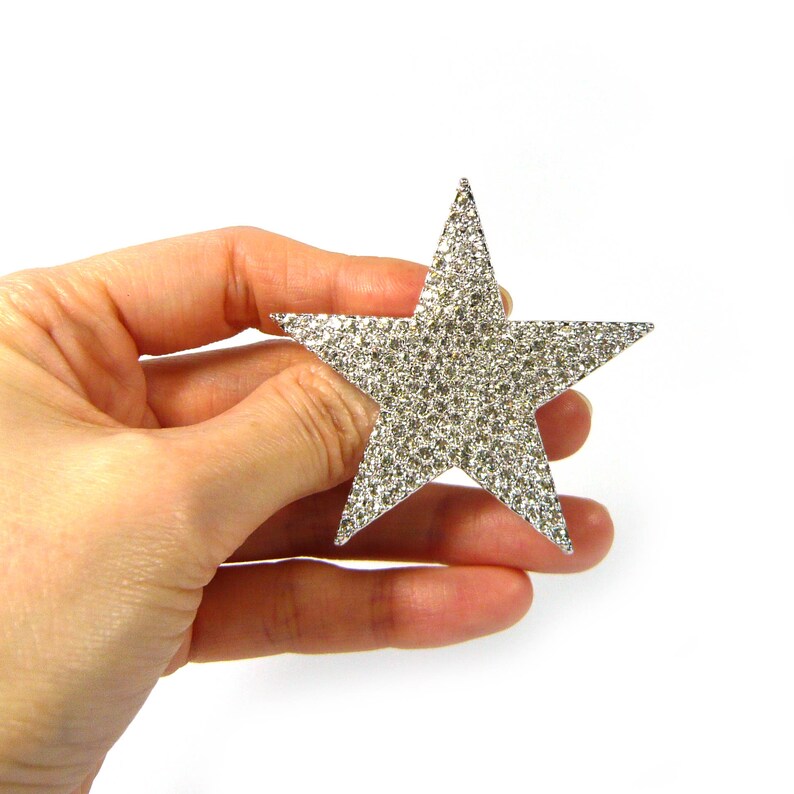 Clear Crystal Rhinestone Silver Gold Metal Star Brooch Pin | Etsy