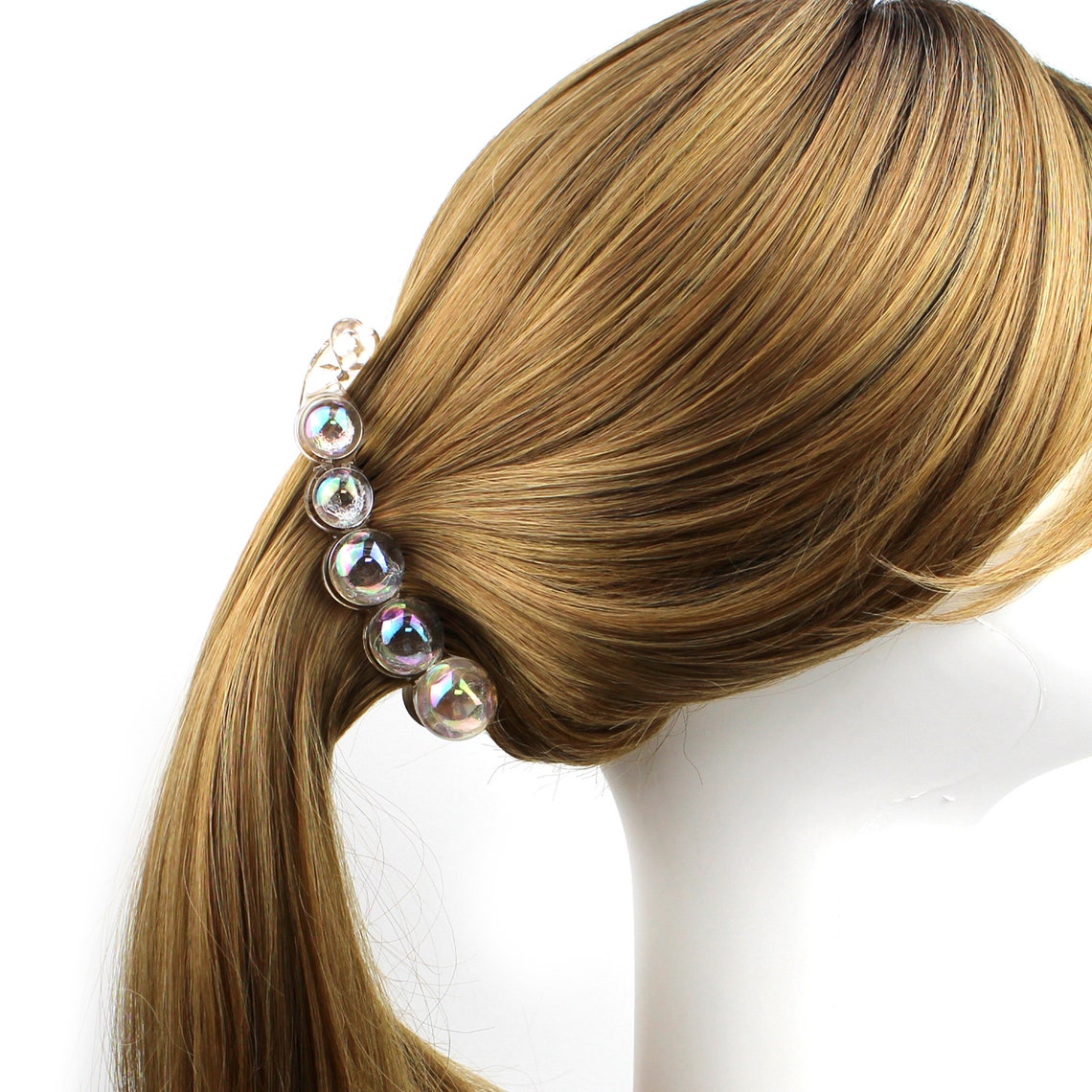 Transparent Aurora Ball Beaded Long Clear Acrylic Hair Banana - Etsy