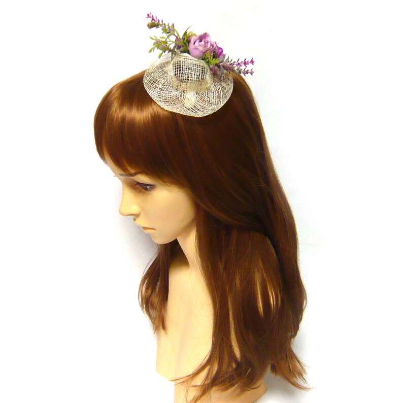 Artificial Silk Flower Decor Small Mesh Straw Hat Metal | Etsy