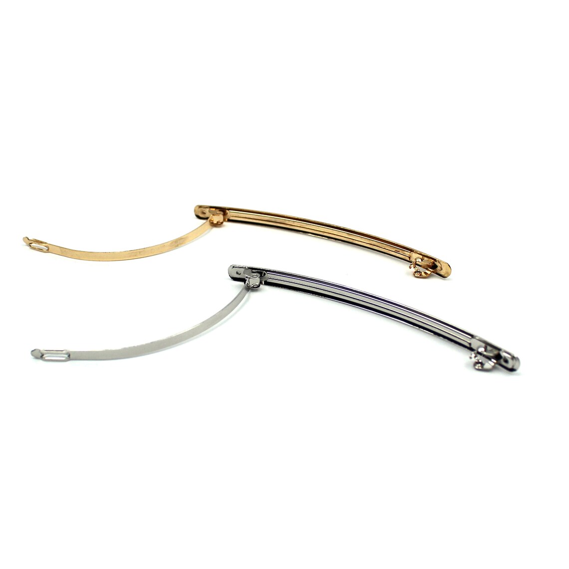 Very Thin Long Silver Gold Metal Hair Barrettes Simple Hair | Etsy