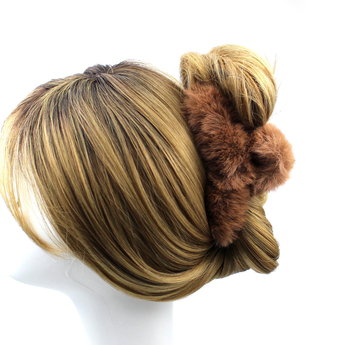 Soft Large Faux Fur Claw Hair Clip Big Plush Updo Holder | Etsy