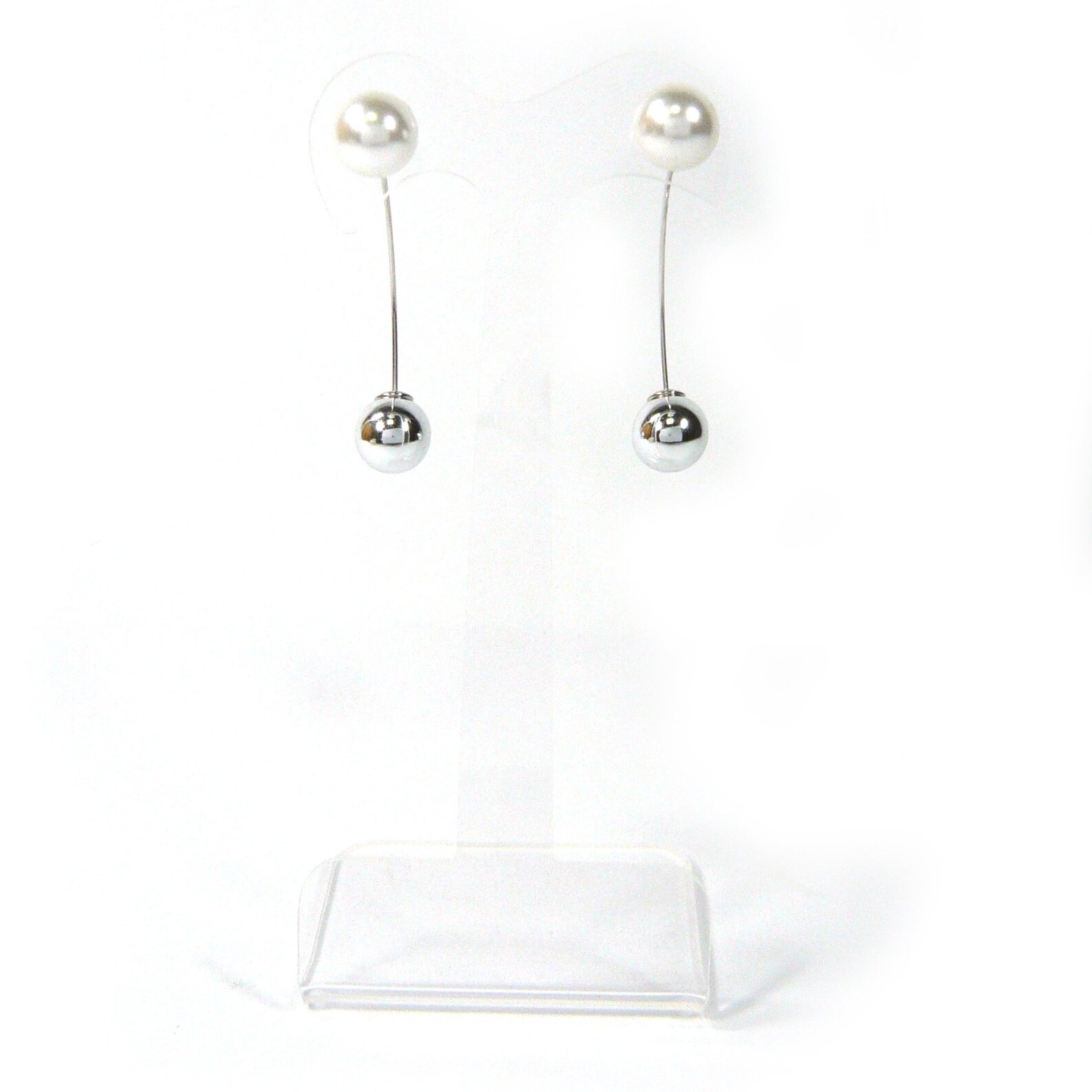 Silver Gold Metal Ball Cap Cream Faux Pearl Curve Wire Thread - Etsy