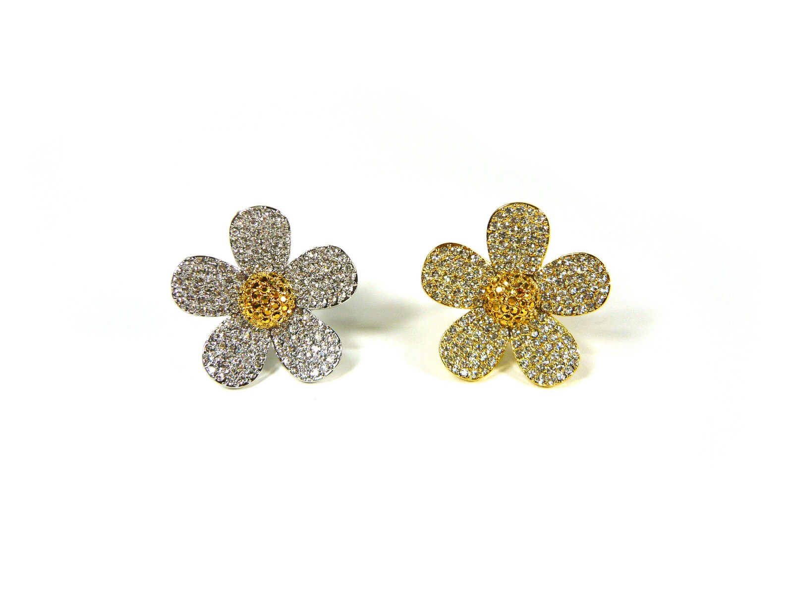 Glittering Silver Gold Big Large Fancy Bold Crystal Rhinestone | Etsy