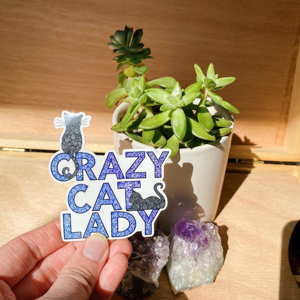Cat Lady Sticker - Etsy