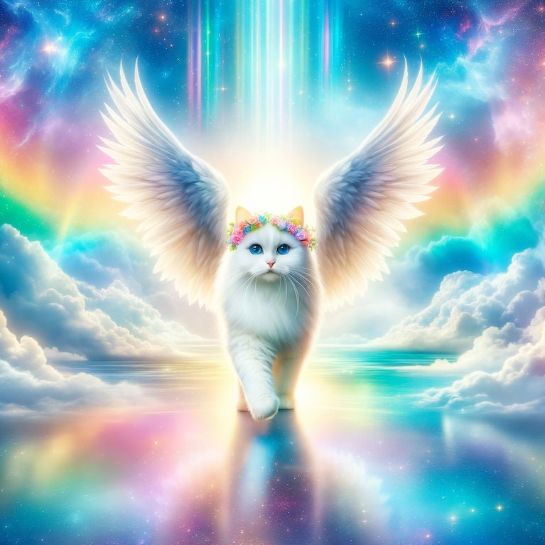 Angel Cat, Cat Sympathy, Cat in Heaven - Etsy