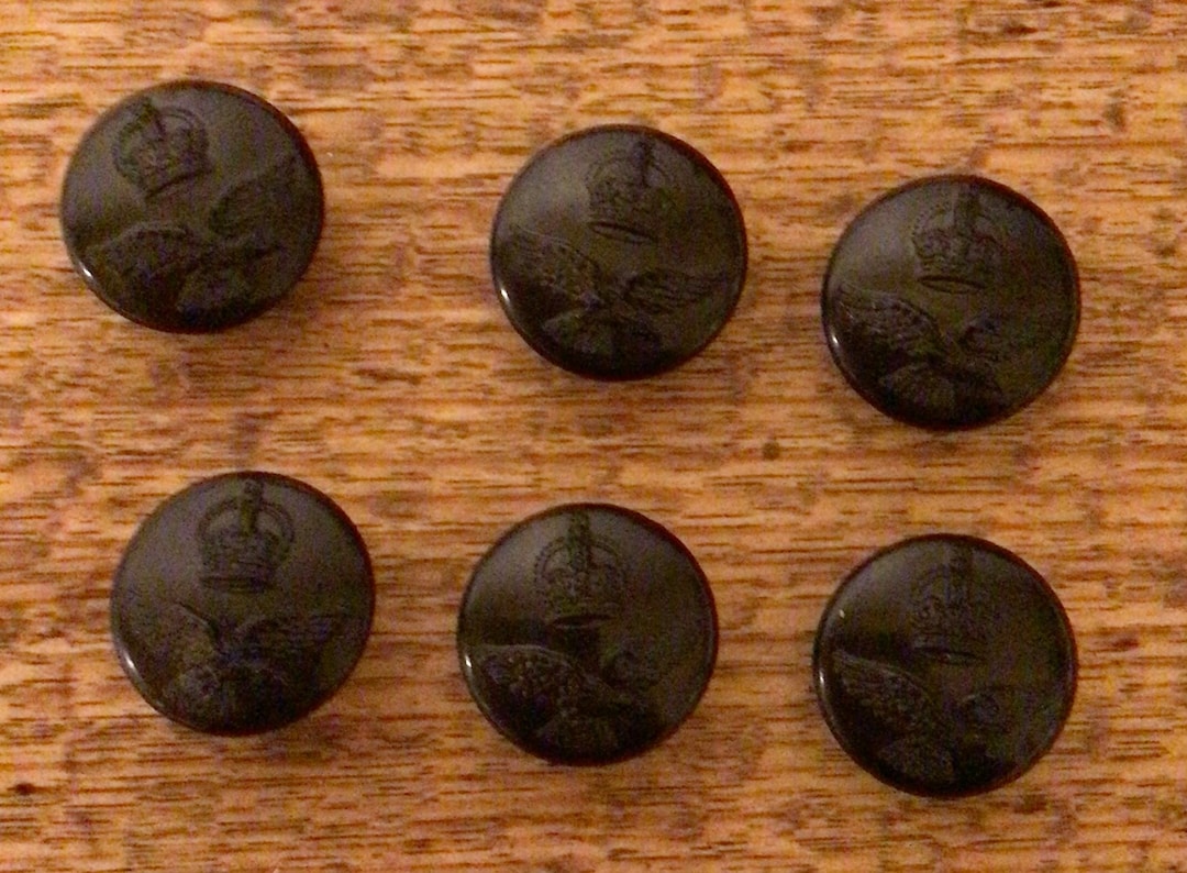 WW2 Military Uniform Vintage Buttons Bakelite X 6 Royal Australian Air ...