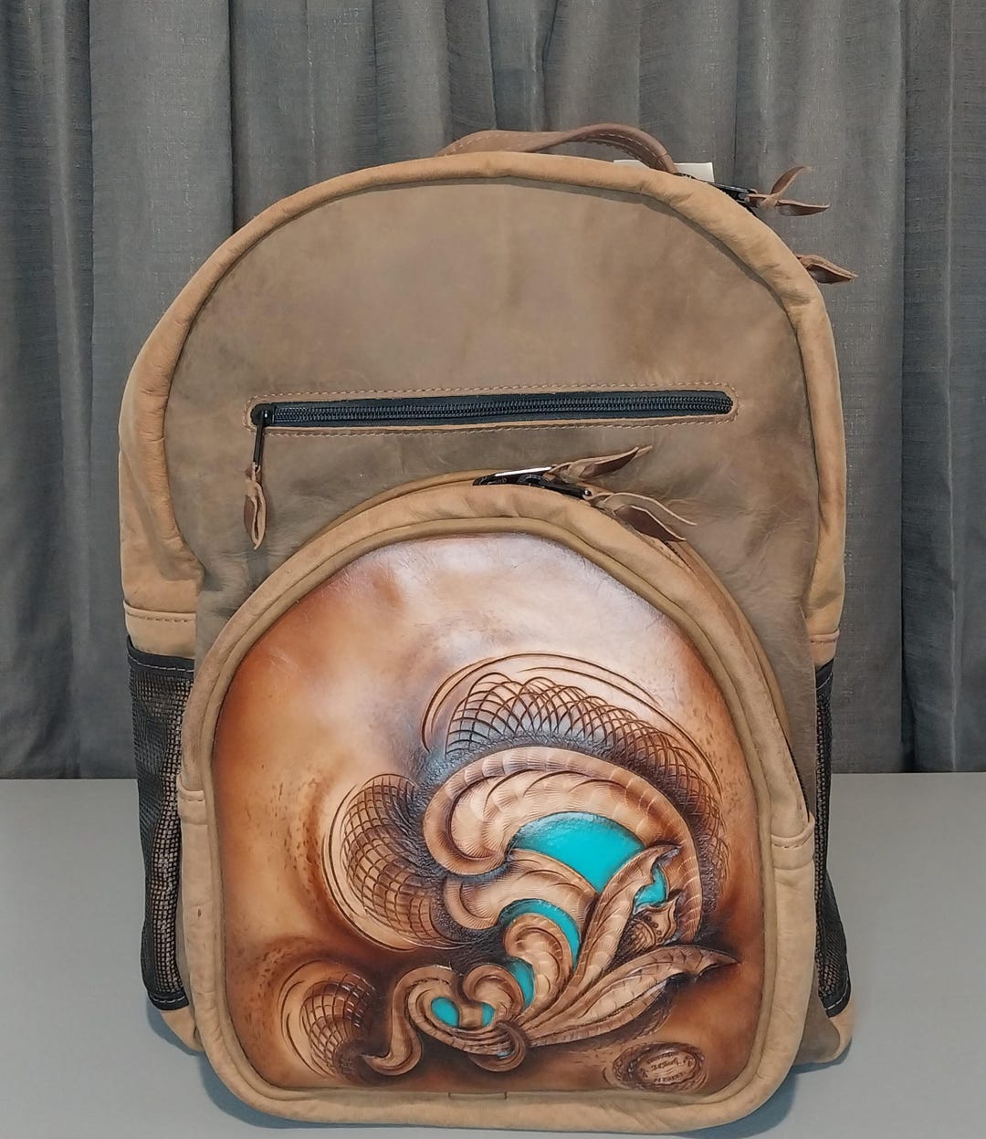 Hand Tooled Leather Backpack - Etsy