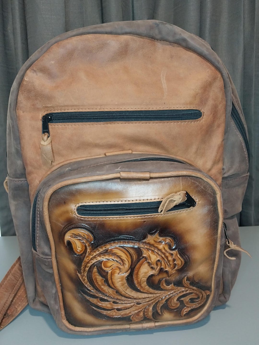 Hand Tooled Leather Backpack - Etsy