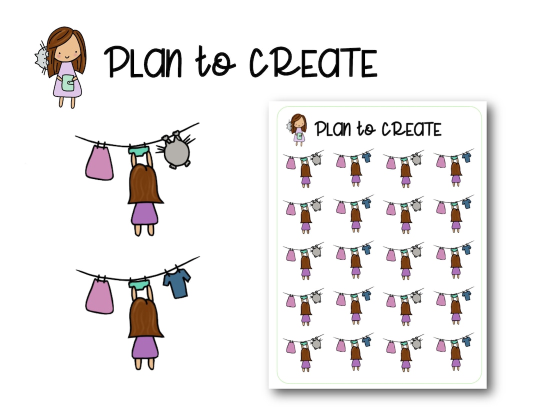 Hang Out Laundry/washing Stickers Little Annie - Etsy