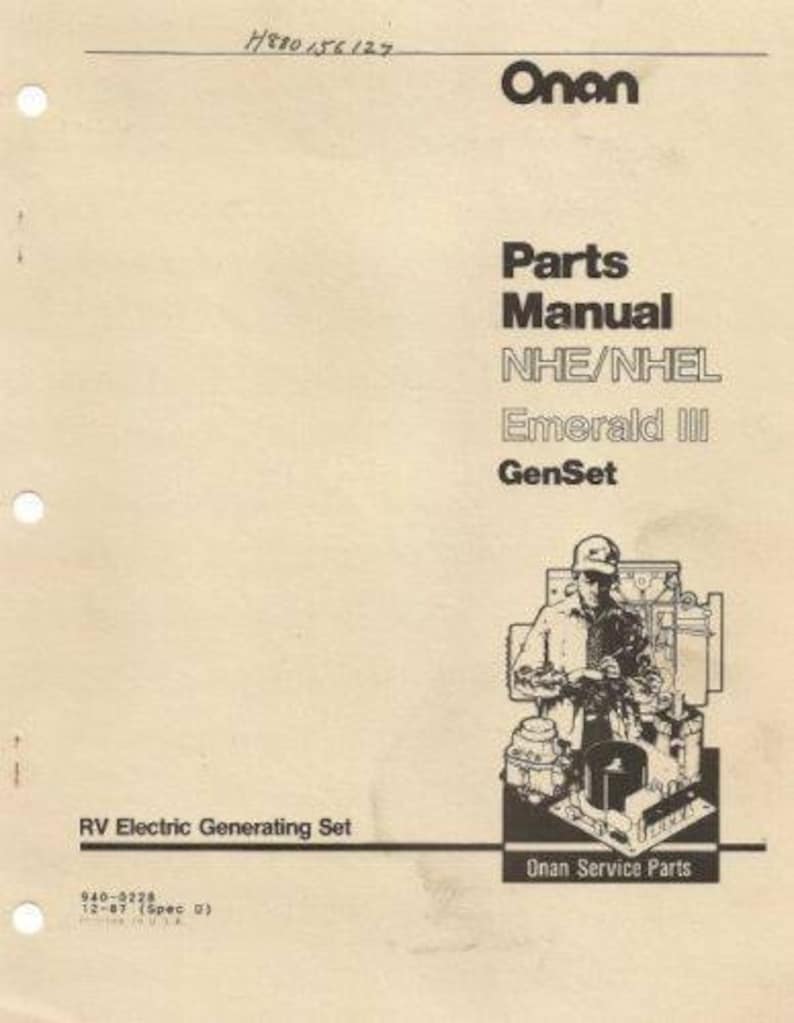 Onan Generator NHE/NHEL/BGE Emerald Lll Parts Manual Pdf Format - Etsy