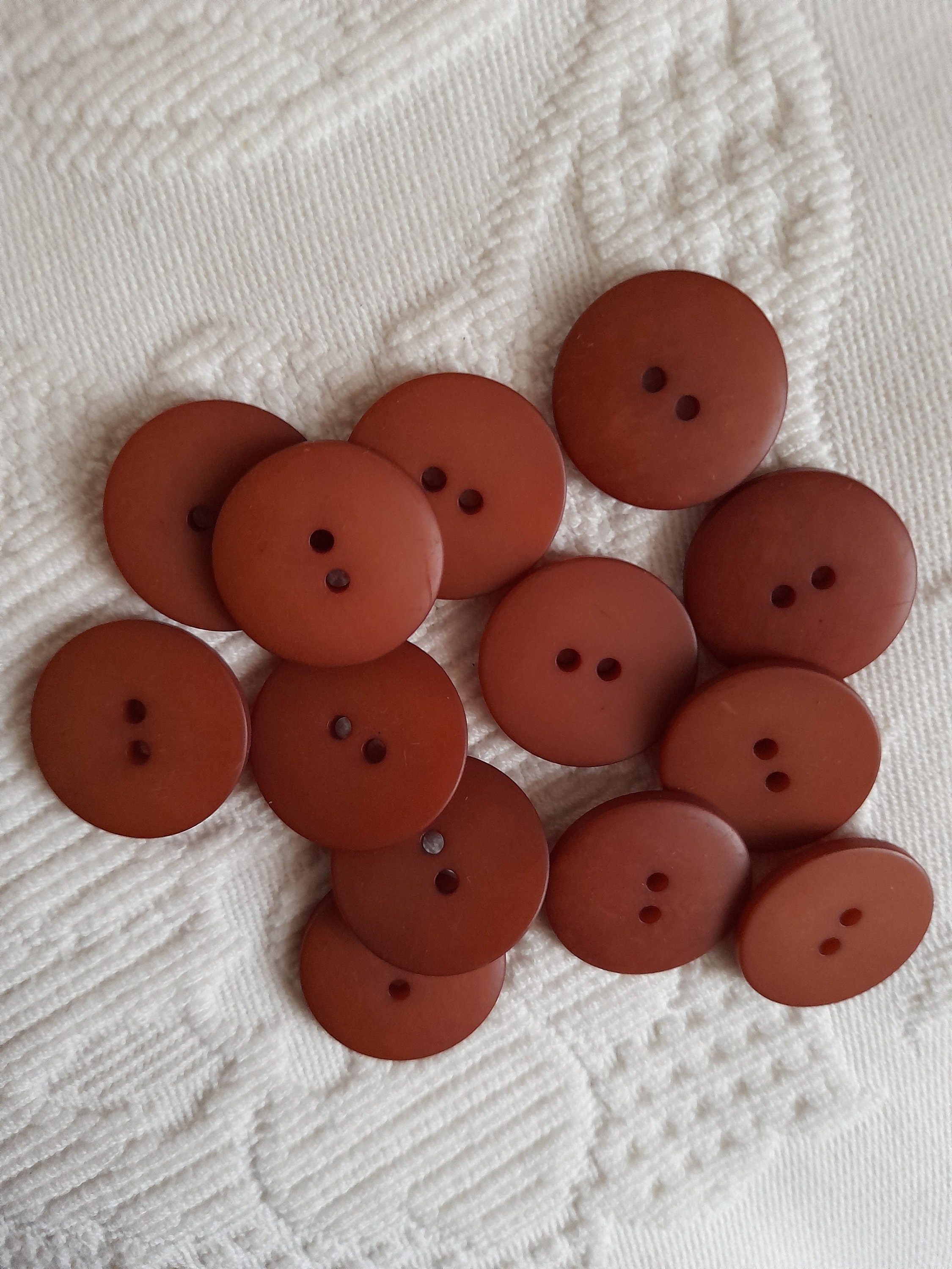 Set of 24 Vintage Italian Made Buttons, Multi Red, Butterscotch, Dark ...