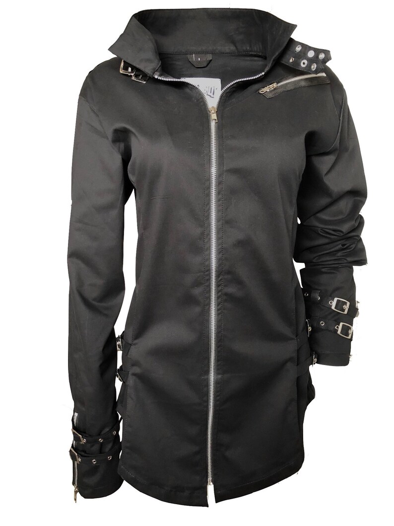 Tall Black Gothic Punk Denim Jacket - Etsy