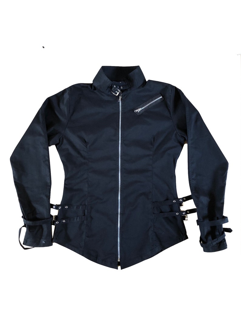 Tall Black Gothic Punk Denim Jacket - Etsy