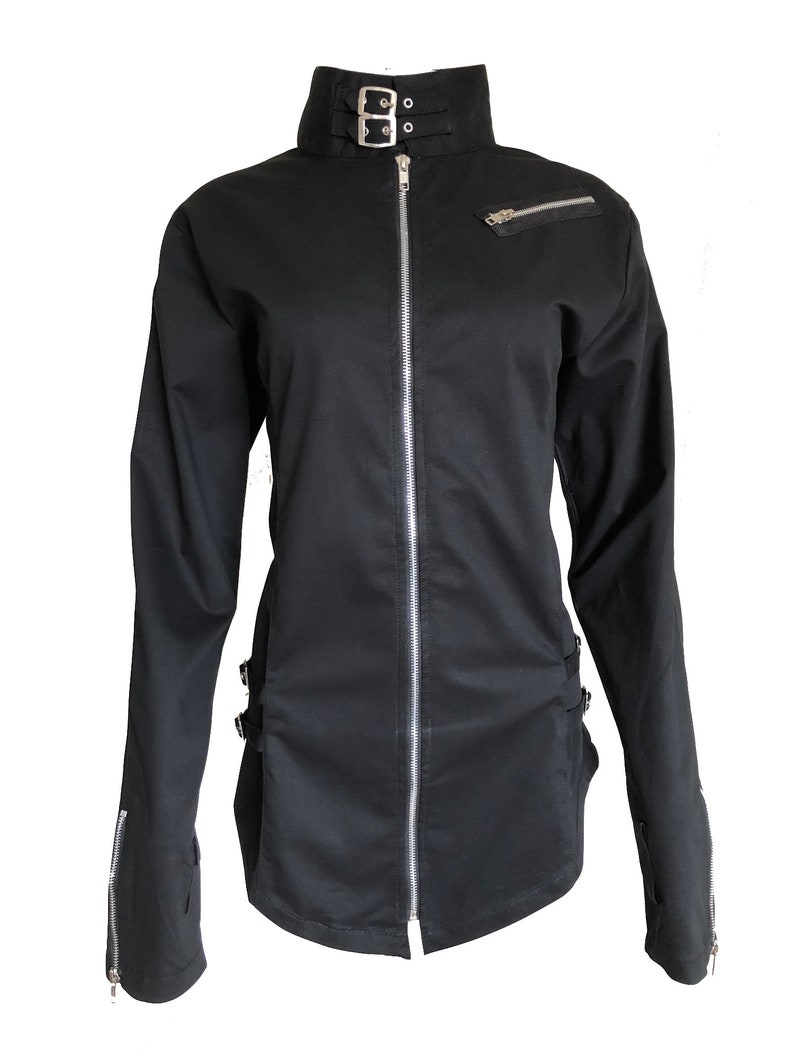 Tall Black Gothic Punk Denim Jacket | Etsy