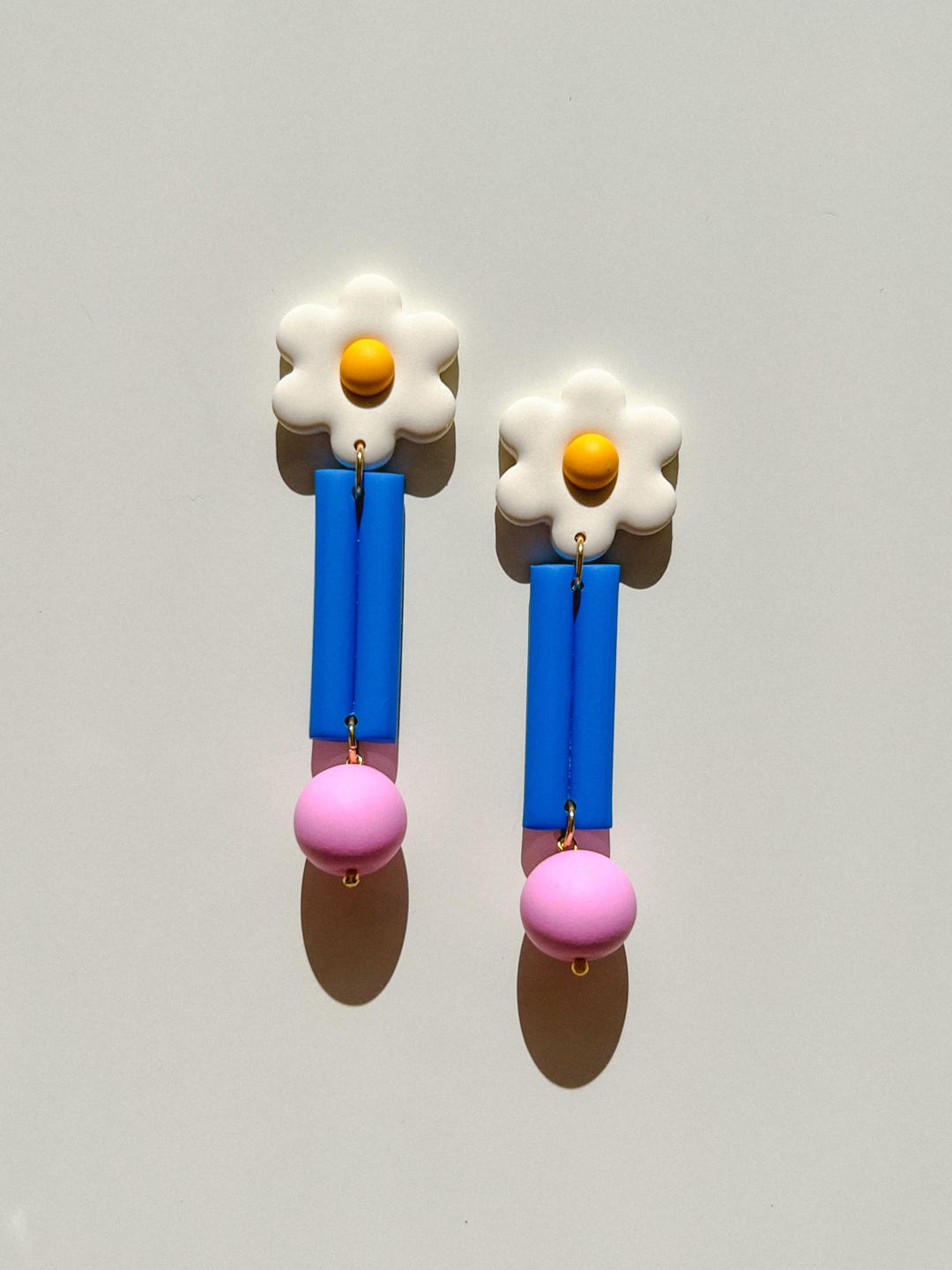 Funky Dangle Earrings / Polymer Clay Earrings / Colorful Earrings ...