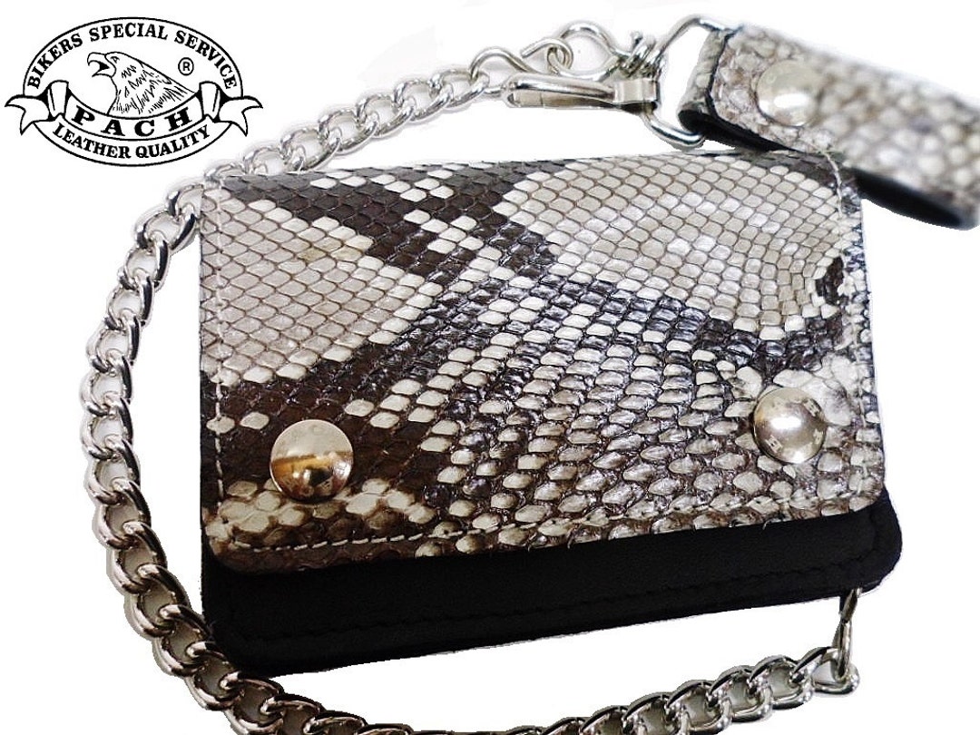 Bikers Wallet in Python, Accordion With Chain Mod. Small Cm.13.5 X 10 ...