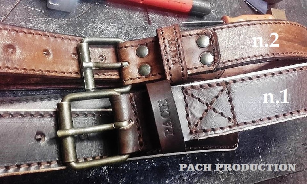 4 Mm Thick Natural Leather Belt. Width 4 Cm. Treated With Made in Italy ...