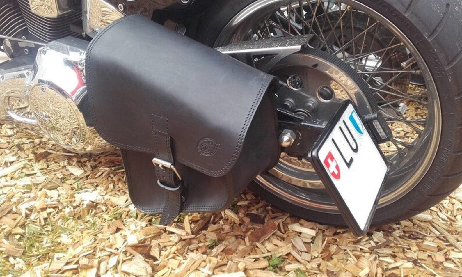 SOFTAIL Custom Motorcycle Side Bag, "mod. Choppers 001B Antique Brown ...