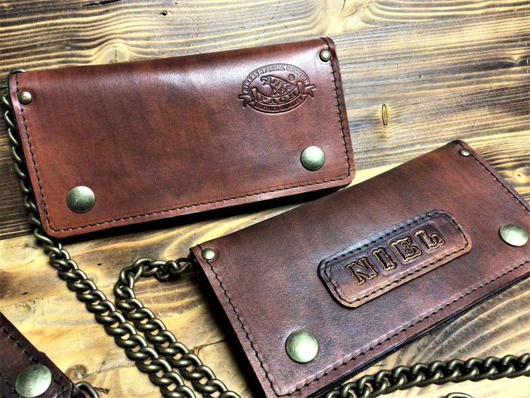 Biker Wallet With Chain, Leather Bikers Wallet, 1.5 Mm Thick With Chain ...