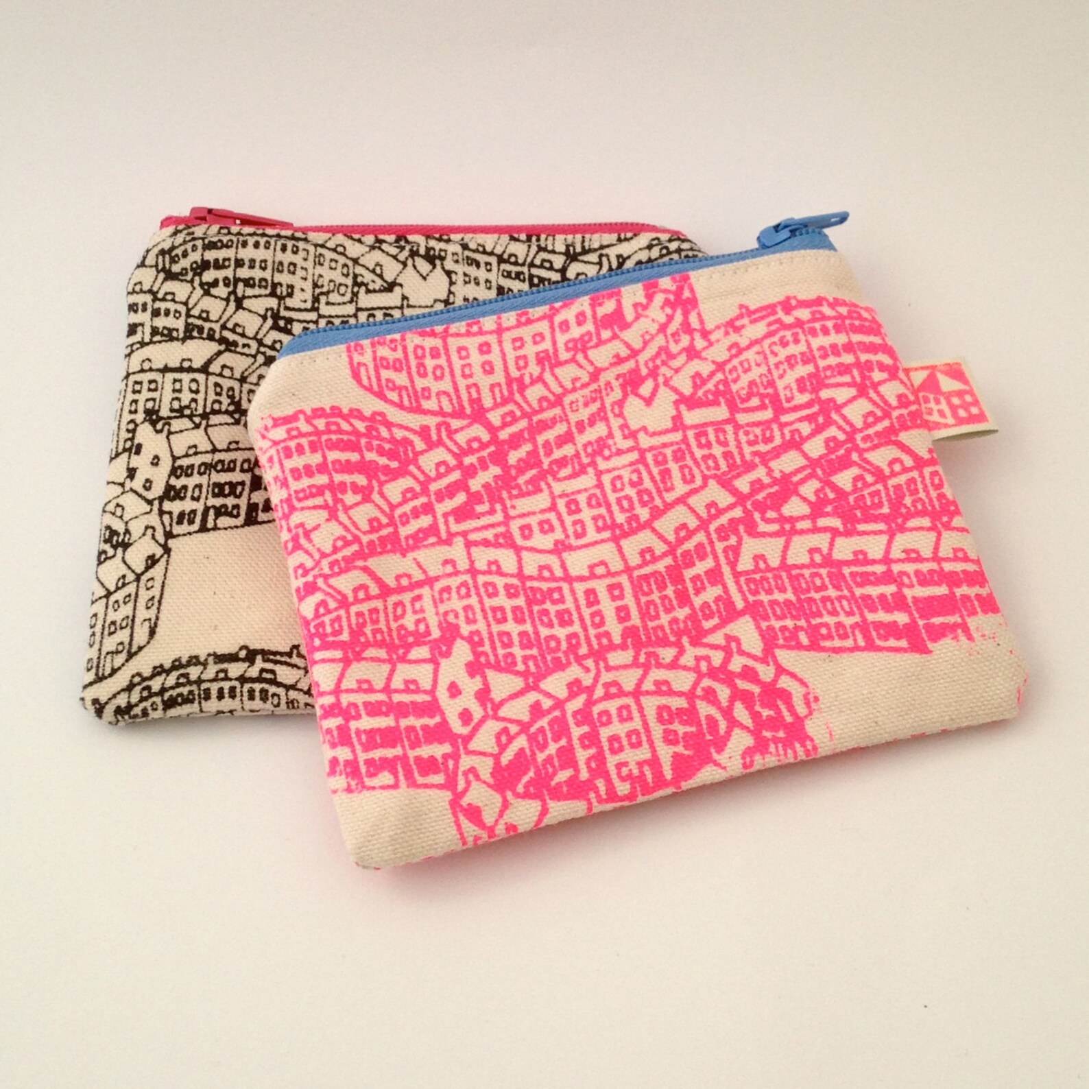Screen Printed Coin Purse Hand Printed With Georgian City House Design ...