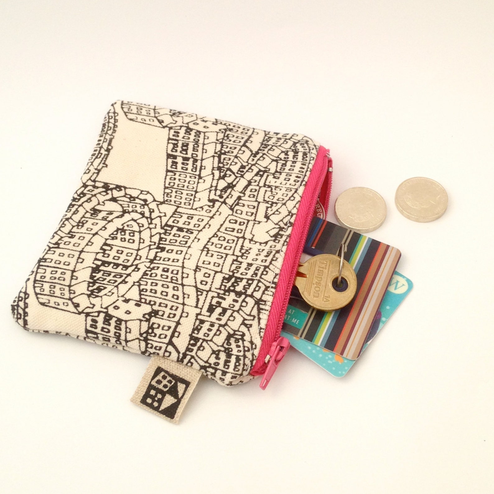 Screen Printed Coin Purse Hand Printed With Georgian City House Design ...