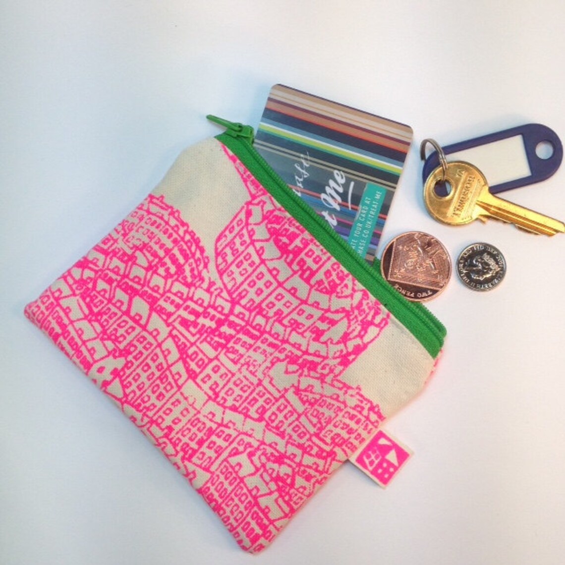 Screen Printed Coin Purse Hand Printed With Georgian City House Design ...
