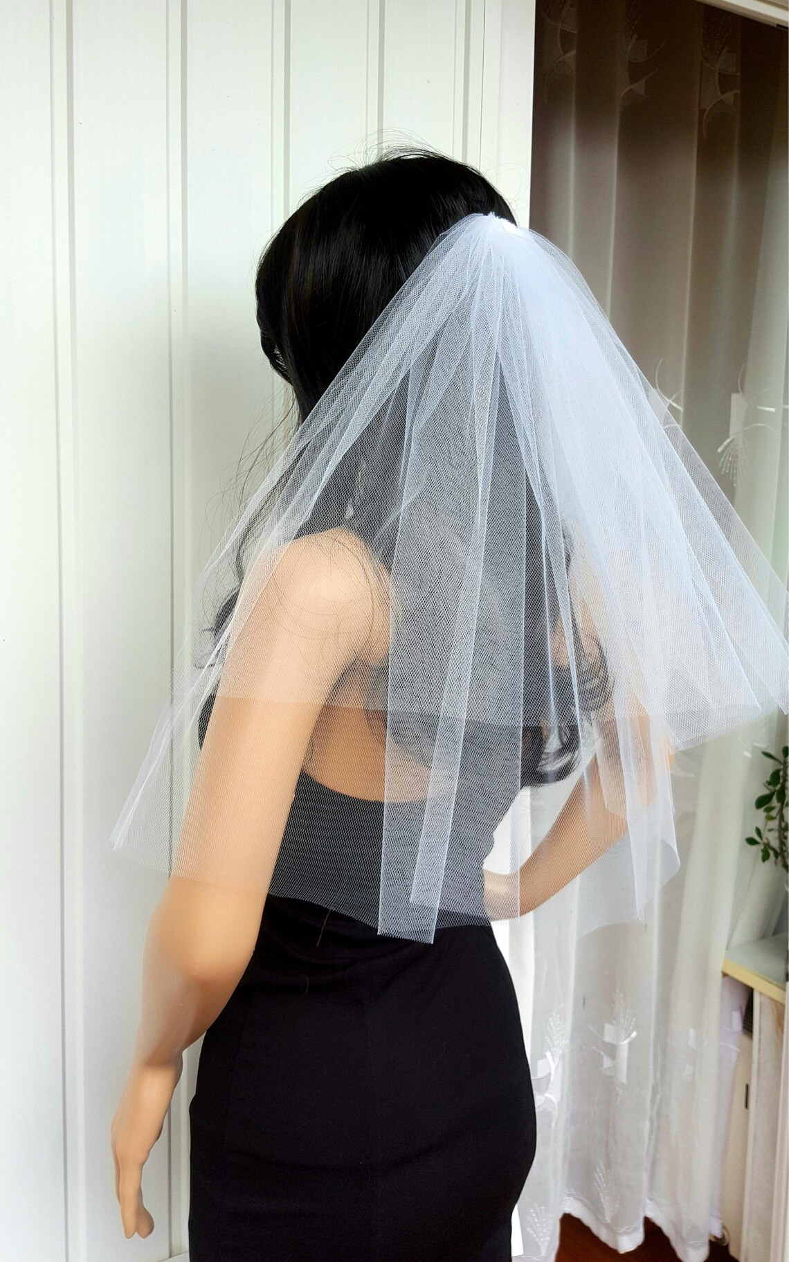 Bachelorette Party Veil White Middle Length, 2-tier. Hen Party Veil ...