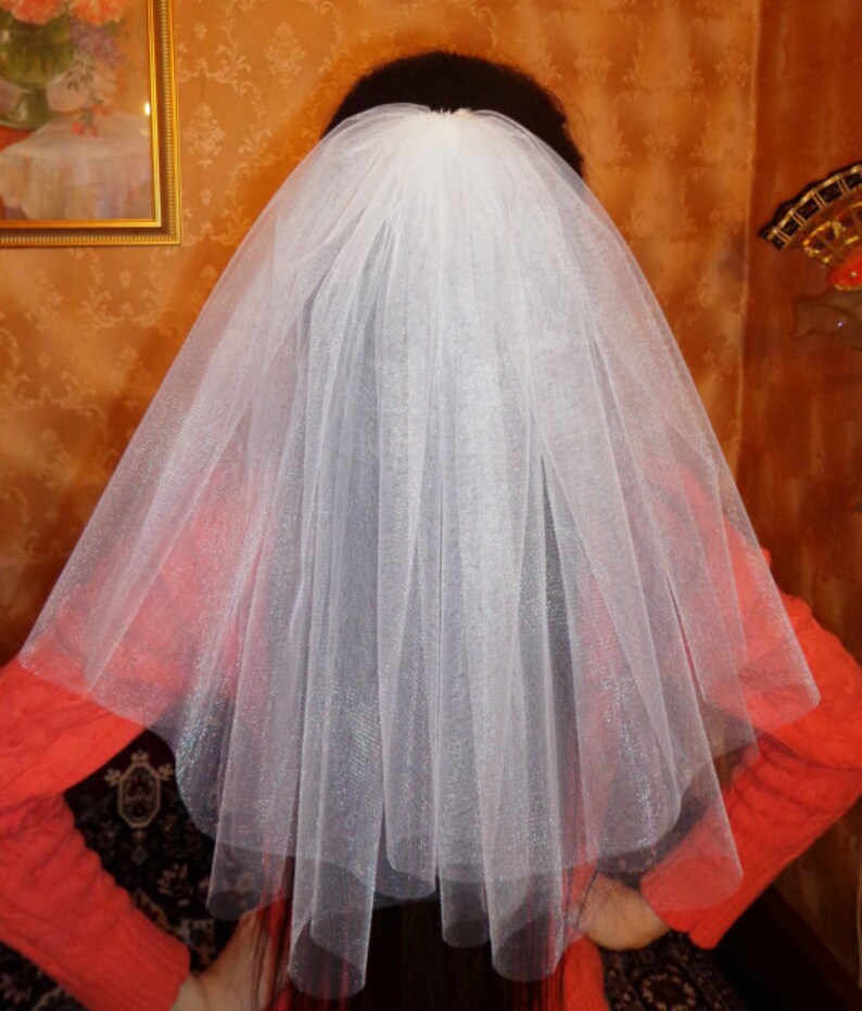 Bachelorette Party Veil White Middle Length, 2-tier. Hen Party Veil ...