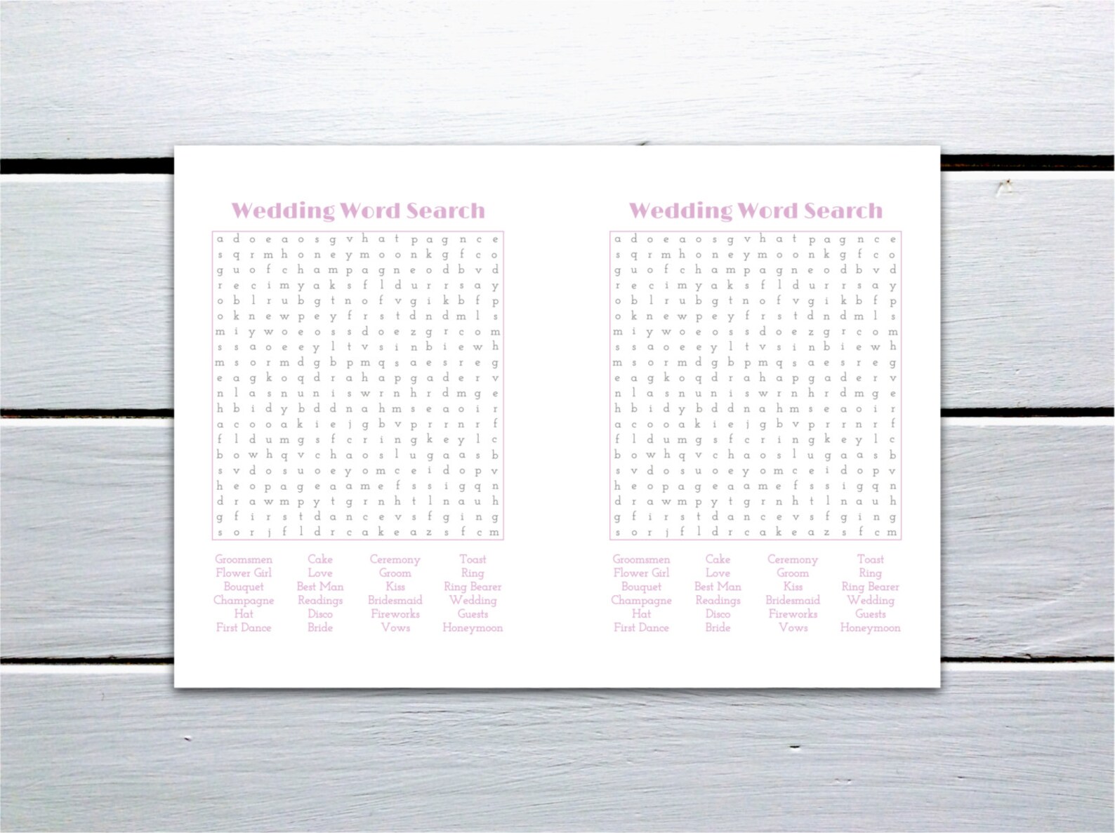 Printable Pink Grey Wedding Word Search - Etsy UK
