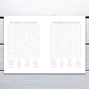 Printable Pink Grey Wedding Word Search - Etsy UK