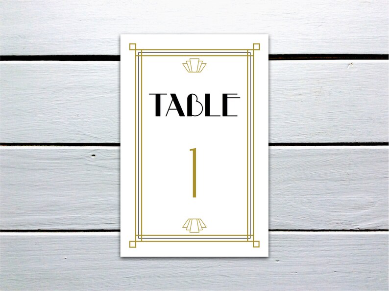 Printable 1920s Great Gatsby Table Numbers 1-24 - Etsy