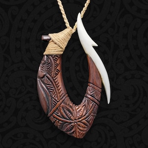 New Zealand Maori Necklace: Maui Fish Hook Hei Matau Pendant ...