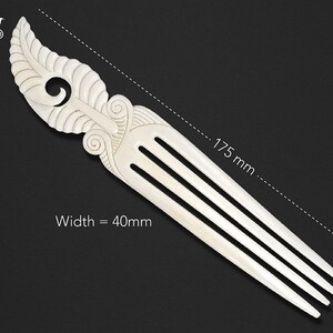 Maori Heru Hair Comb, New Zealand Ornamental Hair Pin, Hand Carved Bone ...