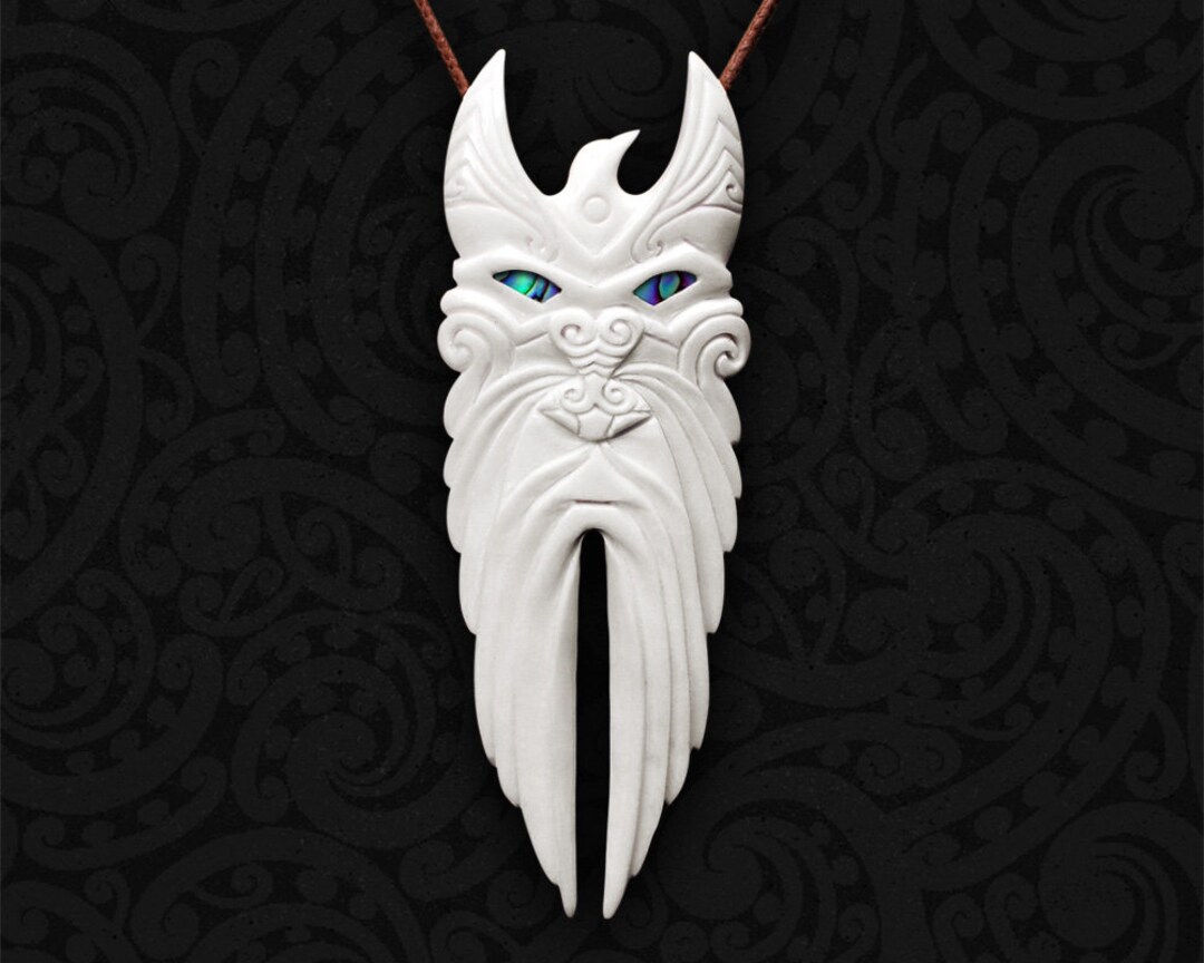Maori Rehua Bone Carving, Mens Tribal Necklace, Healing God Pendant ...