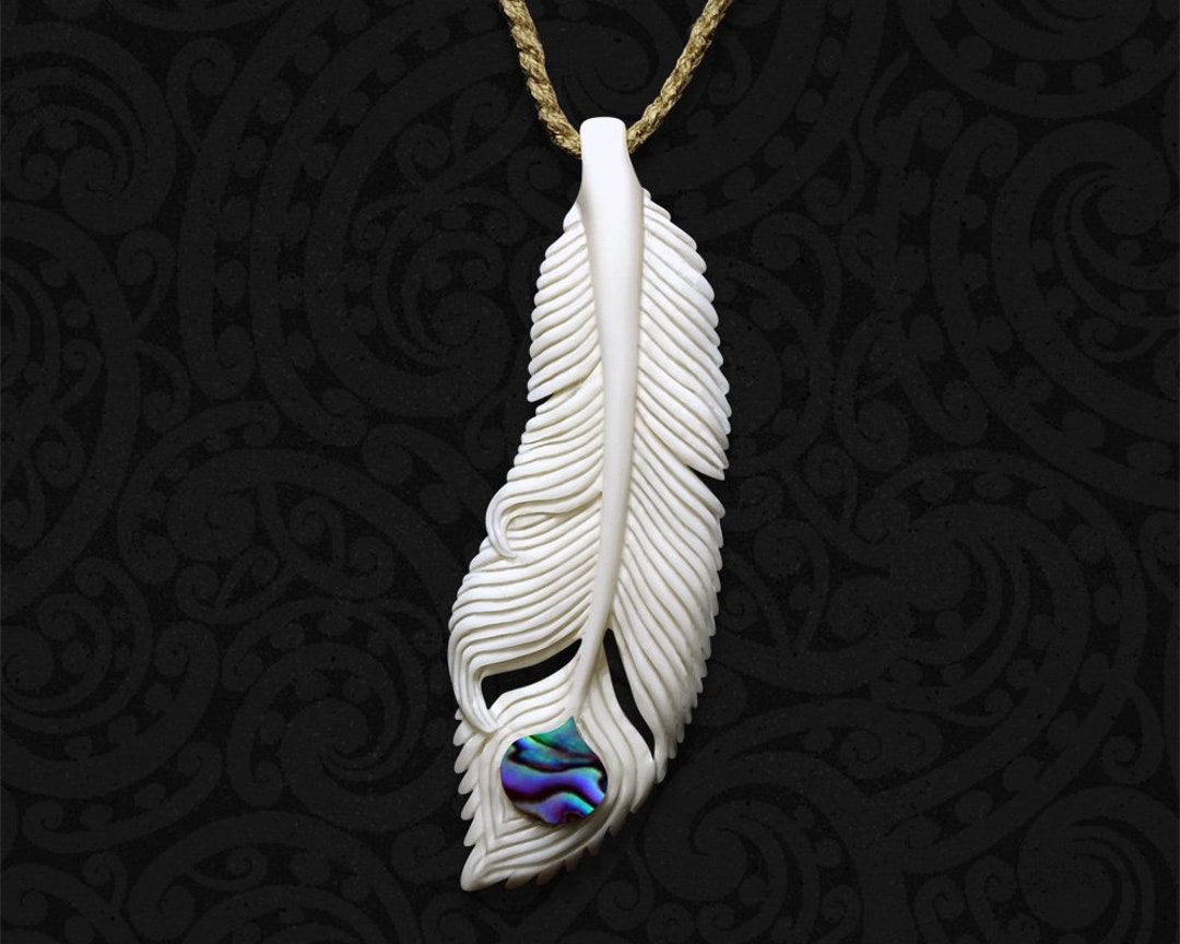 Bone Necklace Maori Tribal Feather Pendant, Angel Wing Bone Carving ...