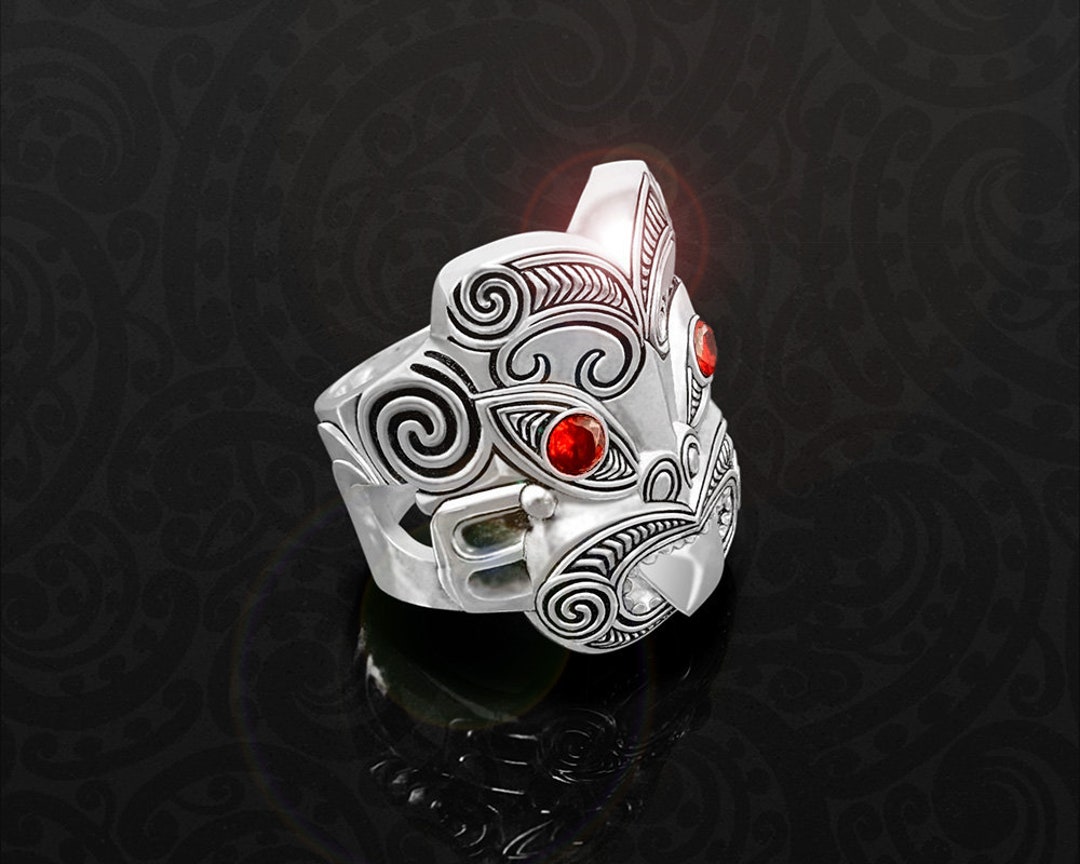 Maori Silver Warrior Ring, Mens Tribal Statement Band, New Zealand ...