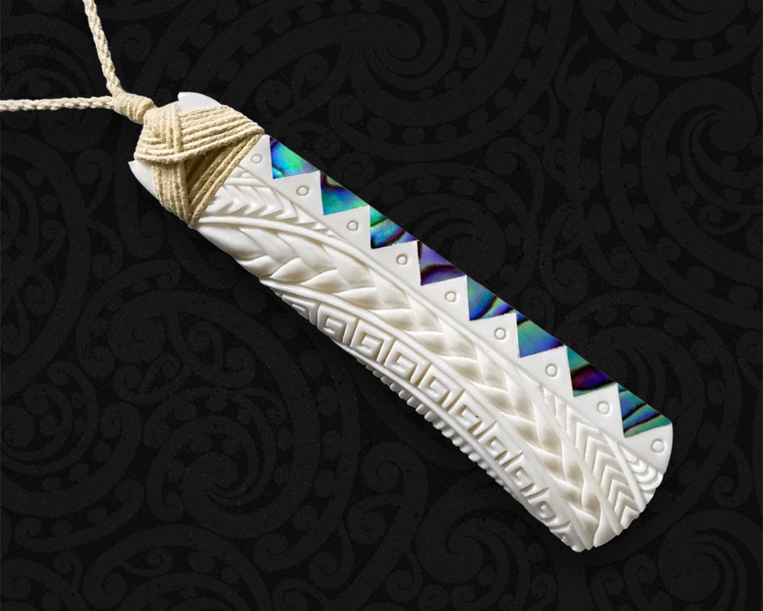 Maori Necklace Bone Carving | Hand-carved Toki Axe Pendant of New ...