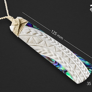 New Zealand Maori Toki Axe Necklace, Hand Carved Bone Pendant ...