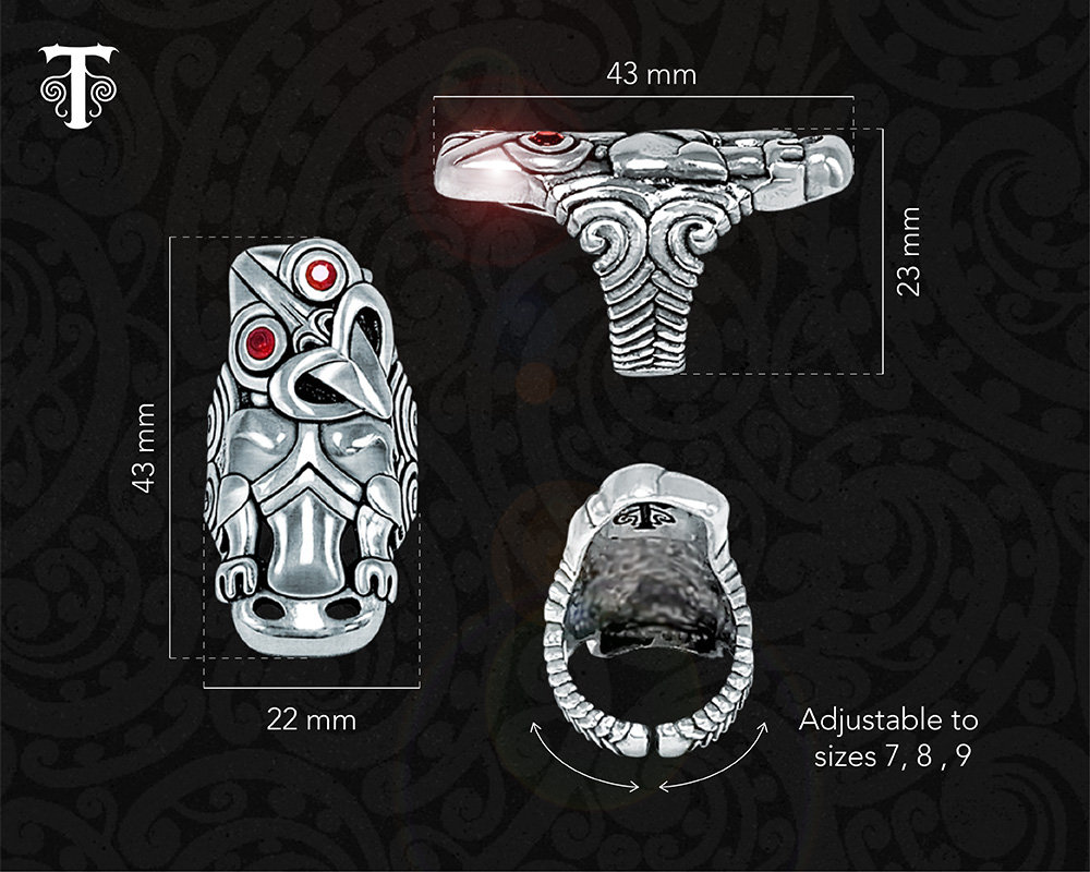 Maori Hawaiian Statement Ring New Zealand Tiki Designed by - Etsy