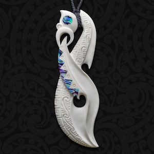 Maori Manaia Bone Necklace Hand-carved Polynesian Guardian Angel ...