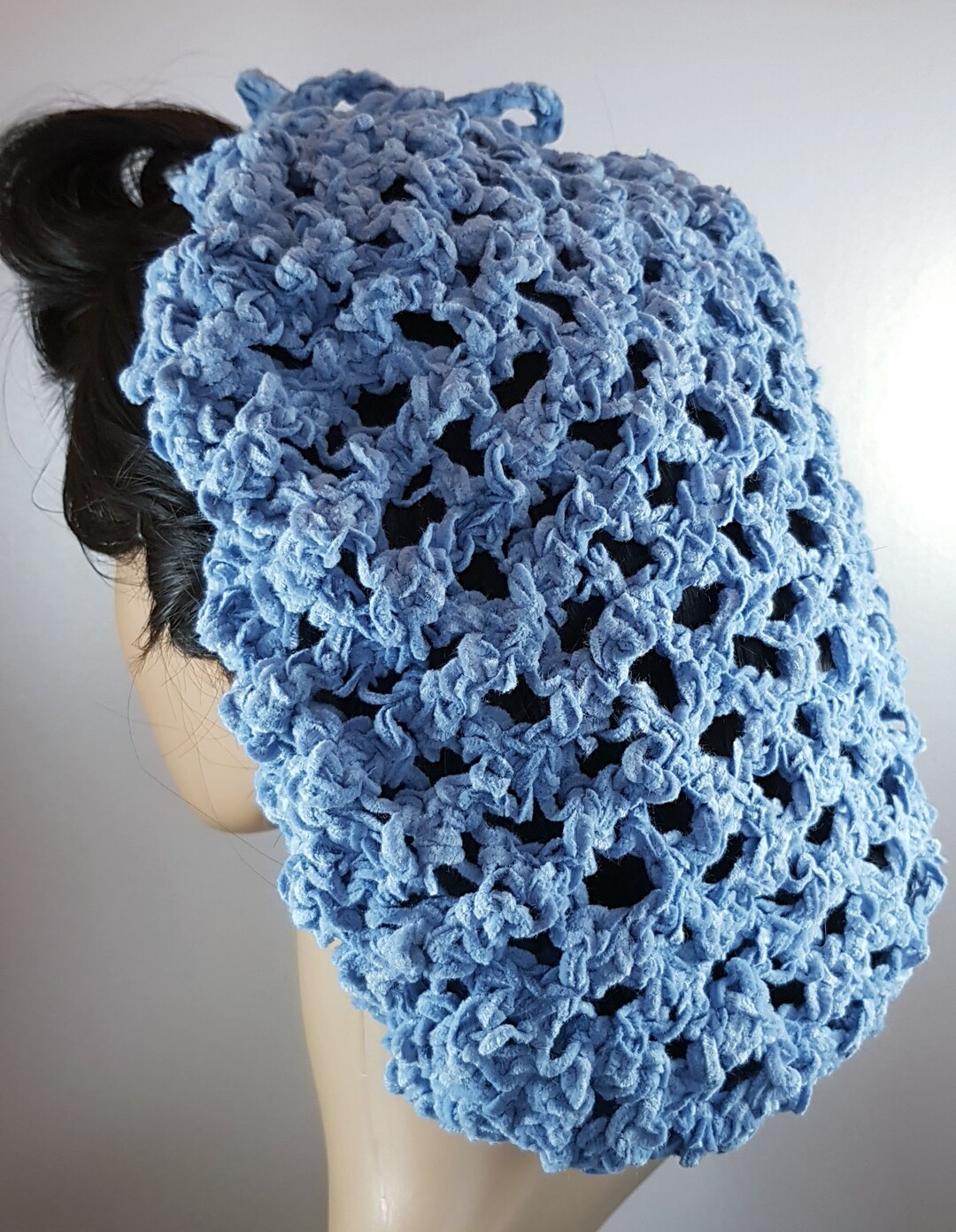 Velvet Baby Blue Lover's Knot Hair Snood 1940's Glamour - Etsy