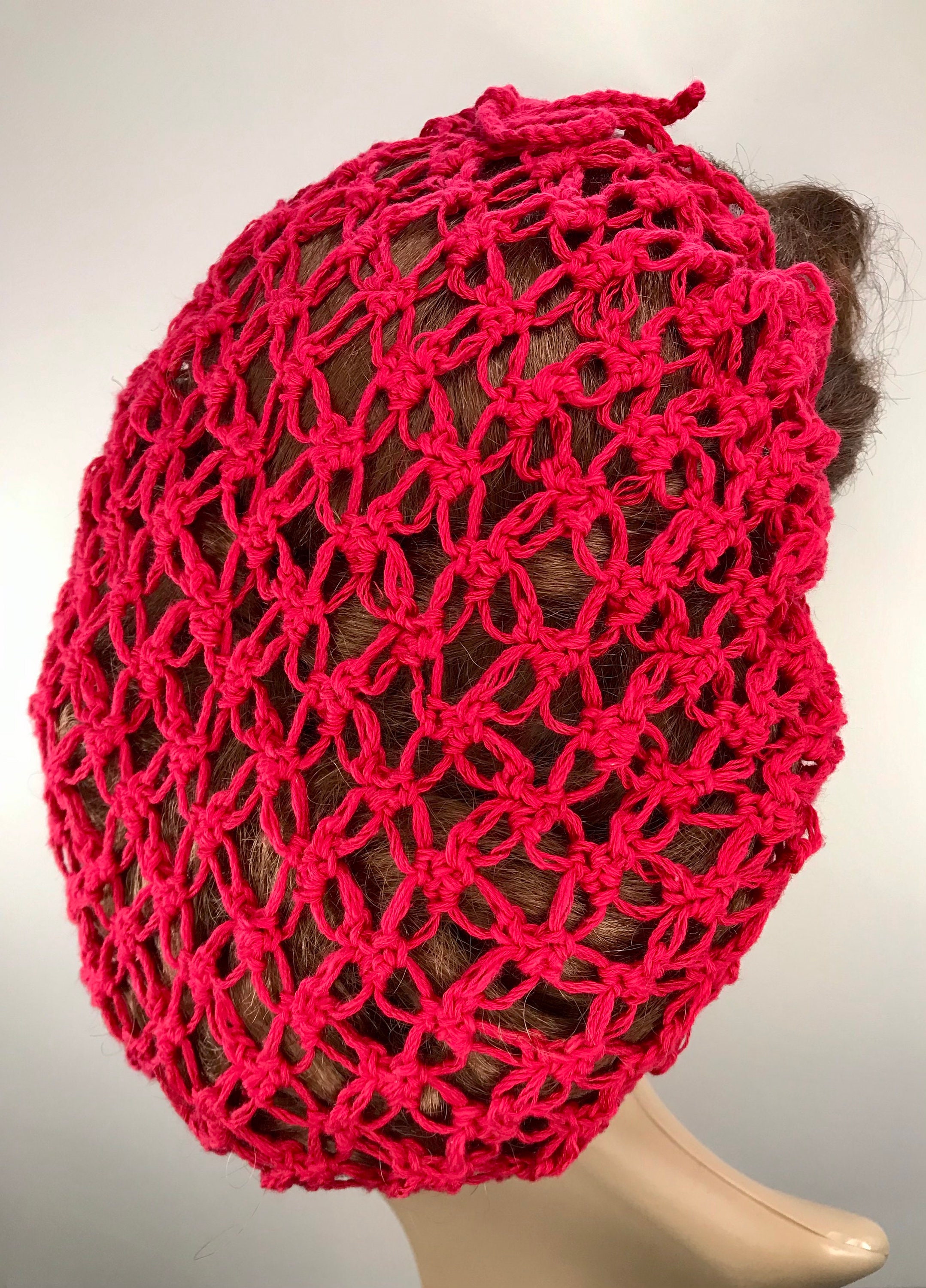 Scarlet-red Linen Lover's-knot Hair Snood 1940's - Etsy
