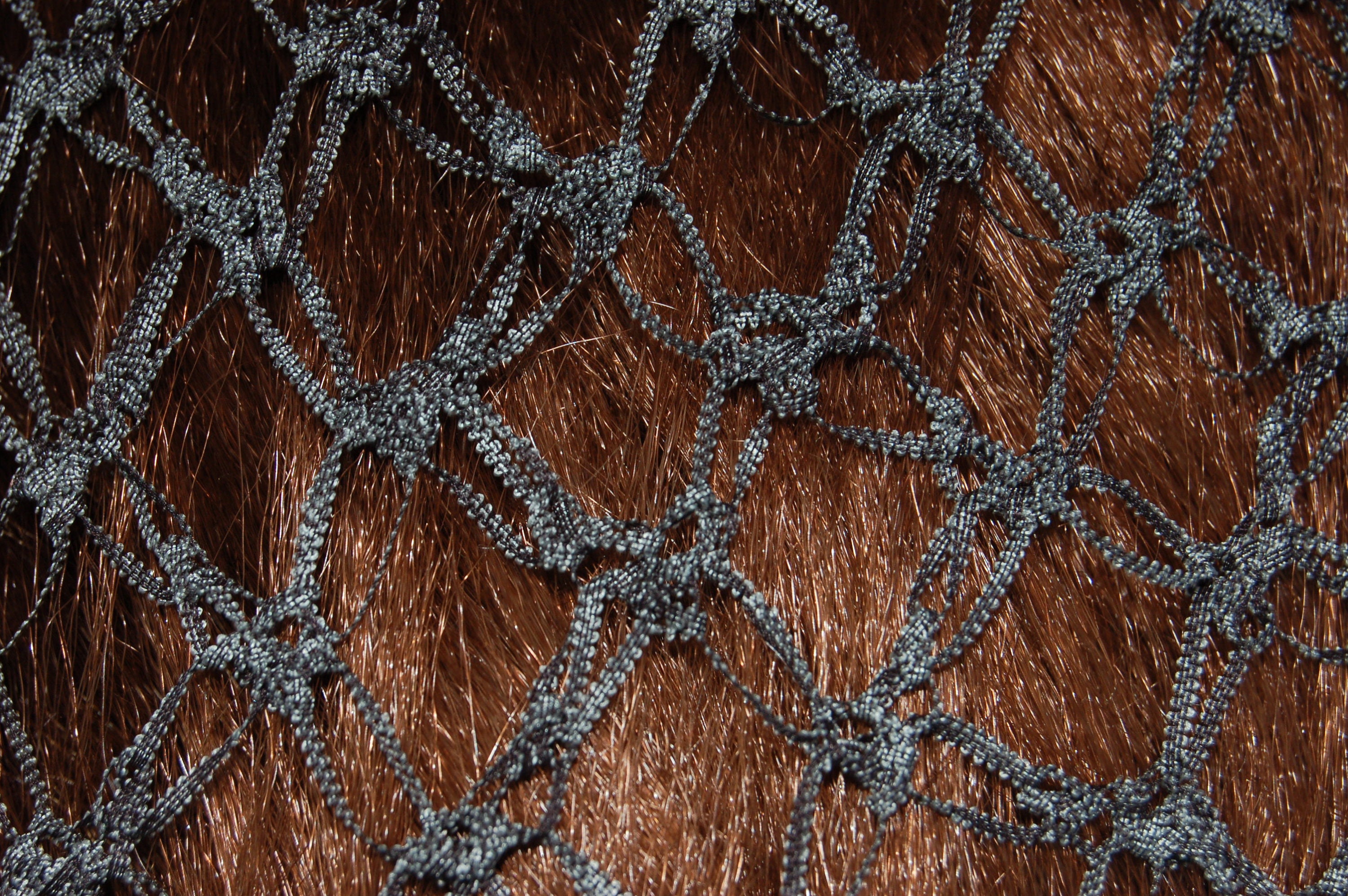 Black and White Italian Ribbon Yarn Lover's Knot Hair Snood With ...